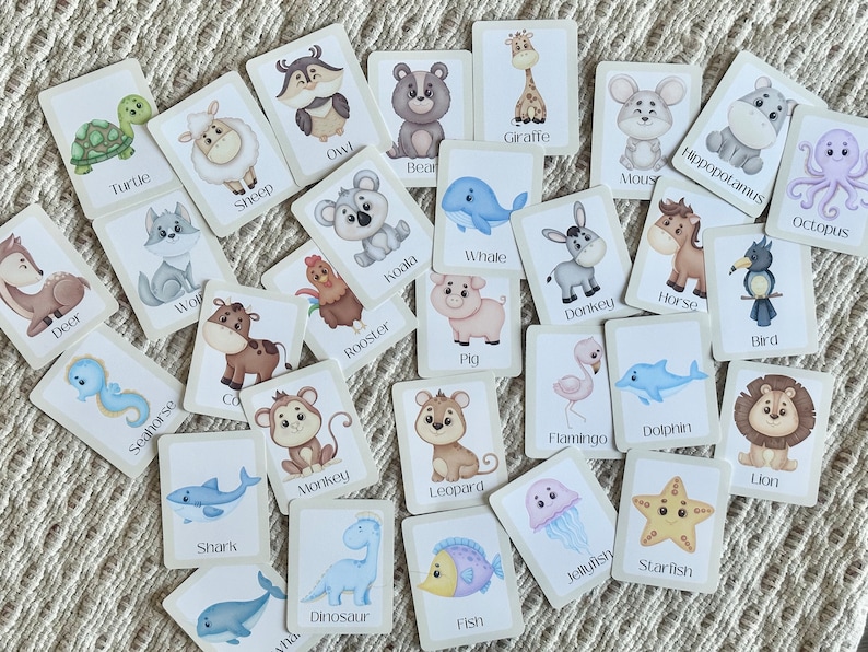 Animal Printable Flash Cards Toddler Resources Preschool - Etsy