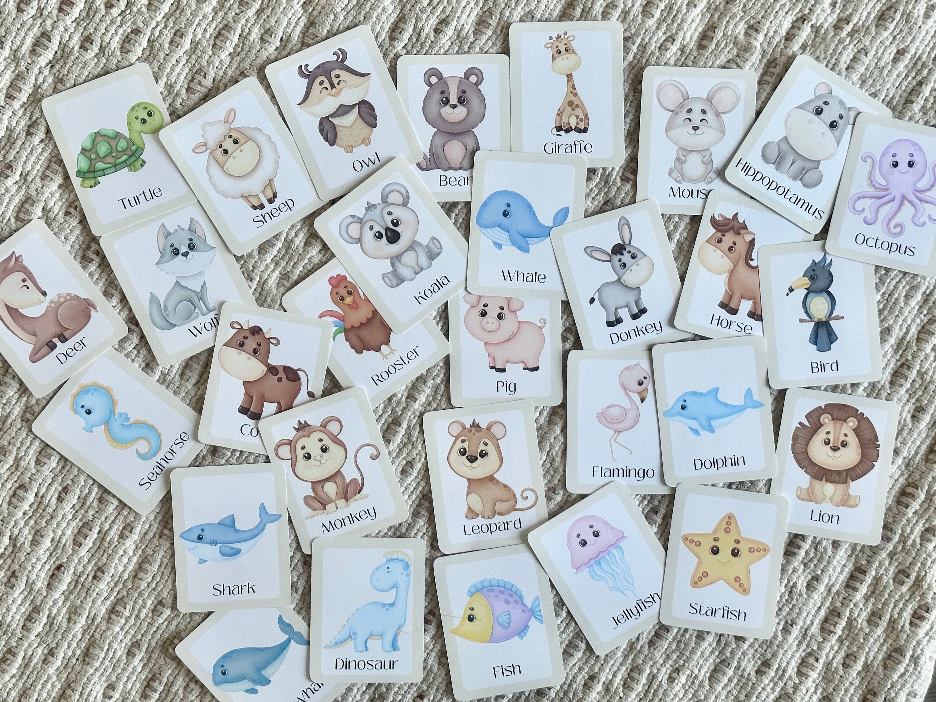 Animal Printable Flash Cards Toddler Resources Preschool - Etsy