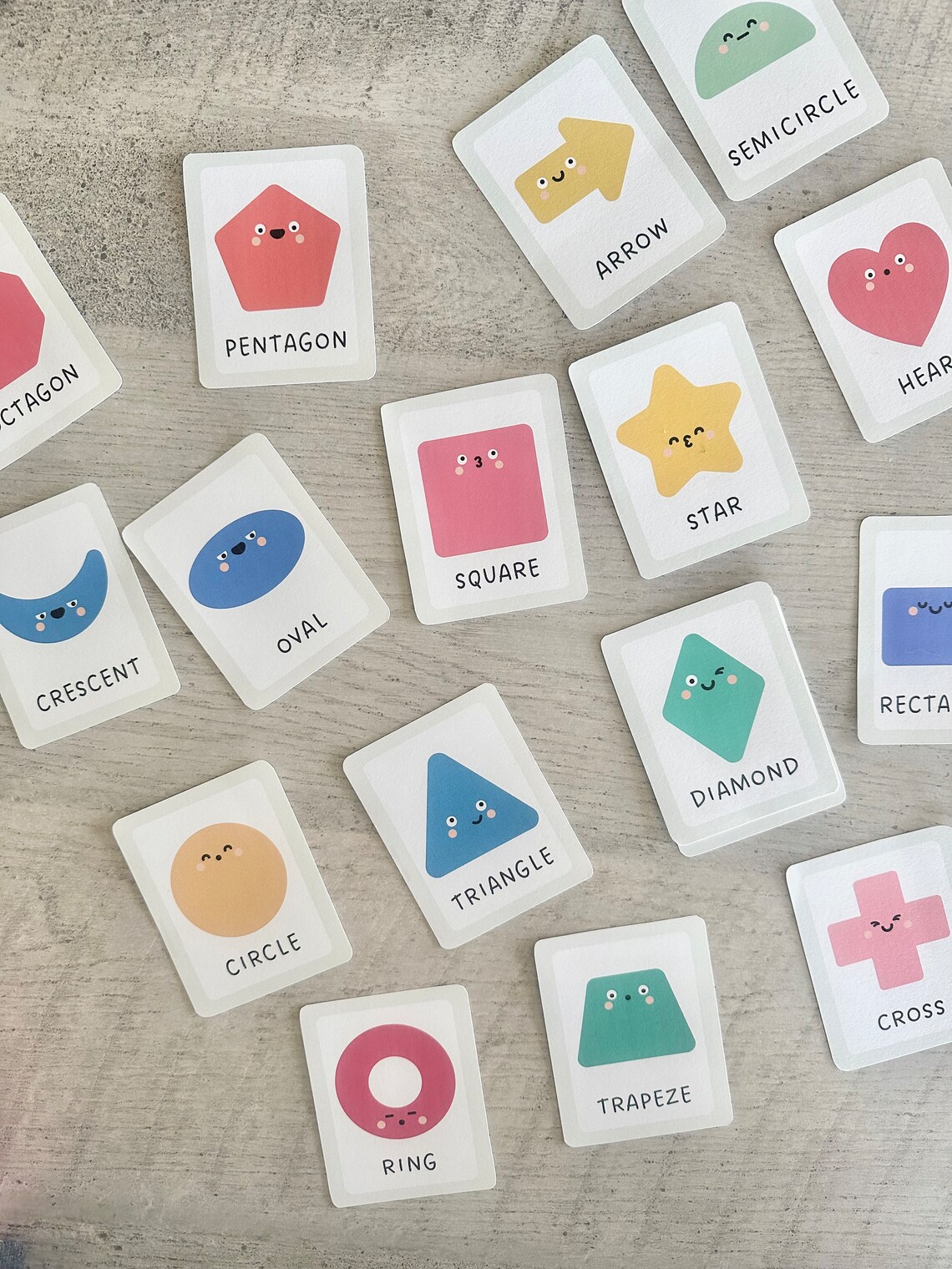 Shape Flash Cards Printable Preschool Resources Homeschool - Etsy