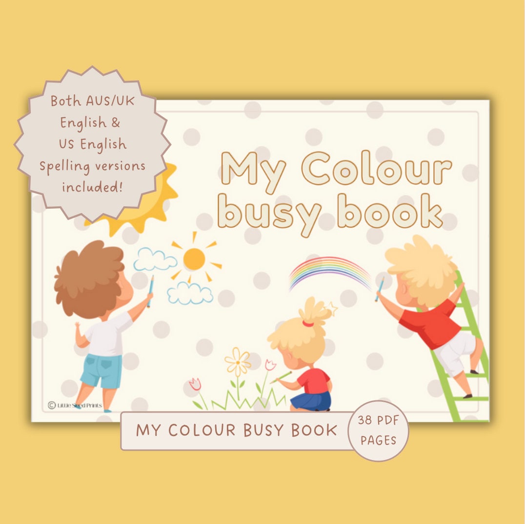 Colour Sorting Busy Book Printable Preschool Color Activity Homeschool ...