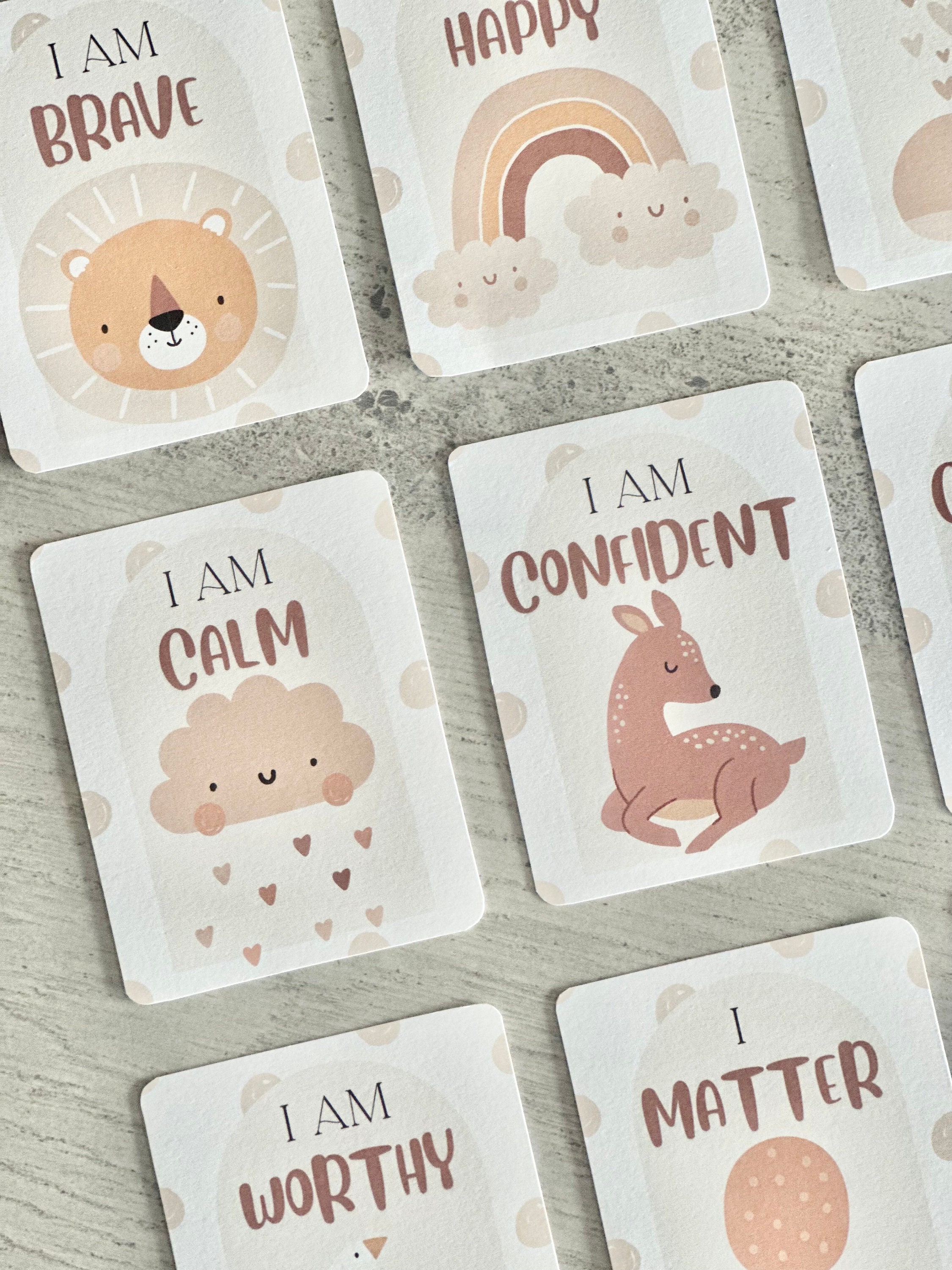 Positive Affirmation Printable Flash Cards Boho Style Visuals for ...