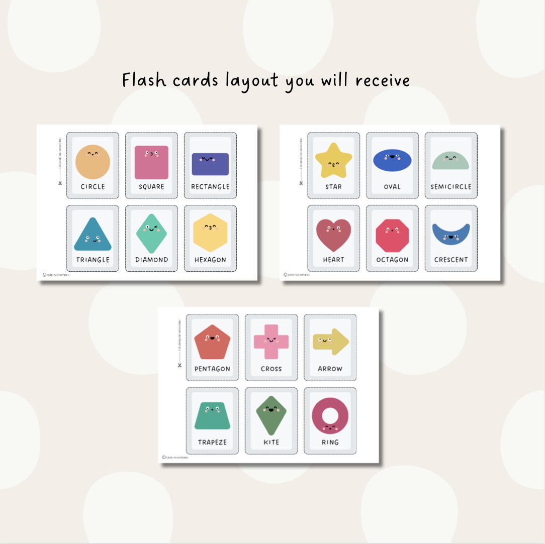Shape Flash Cards Printable Preschool Resources Homeschool - Etsy