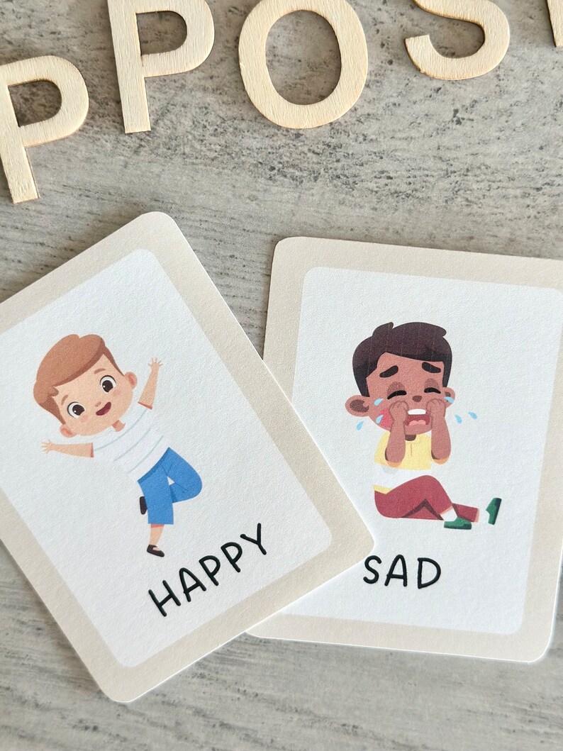 Opposites Printable Flash Cards Preschool Teaching Resources Toddler ...