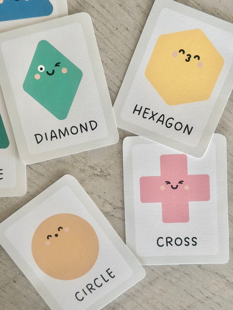 Shape Flash Cards Printable Preschool Resources Homeschool - Etsy