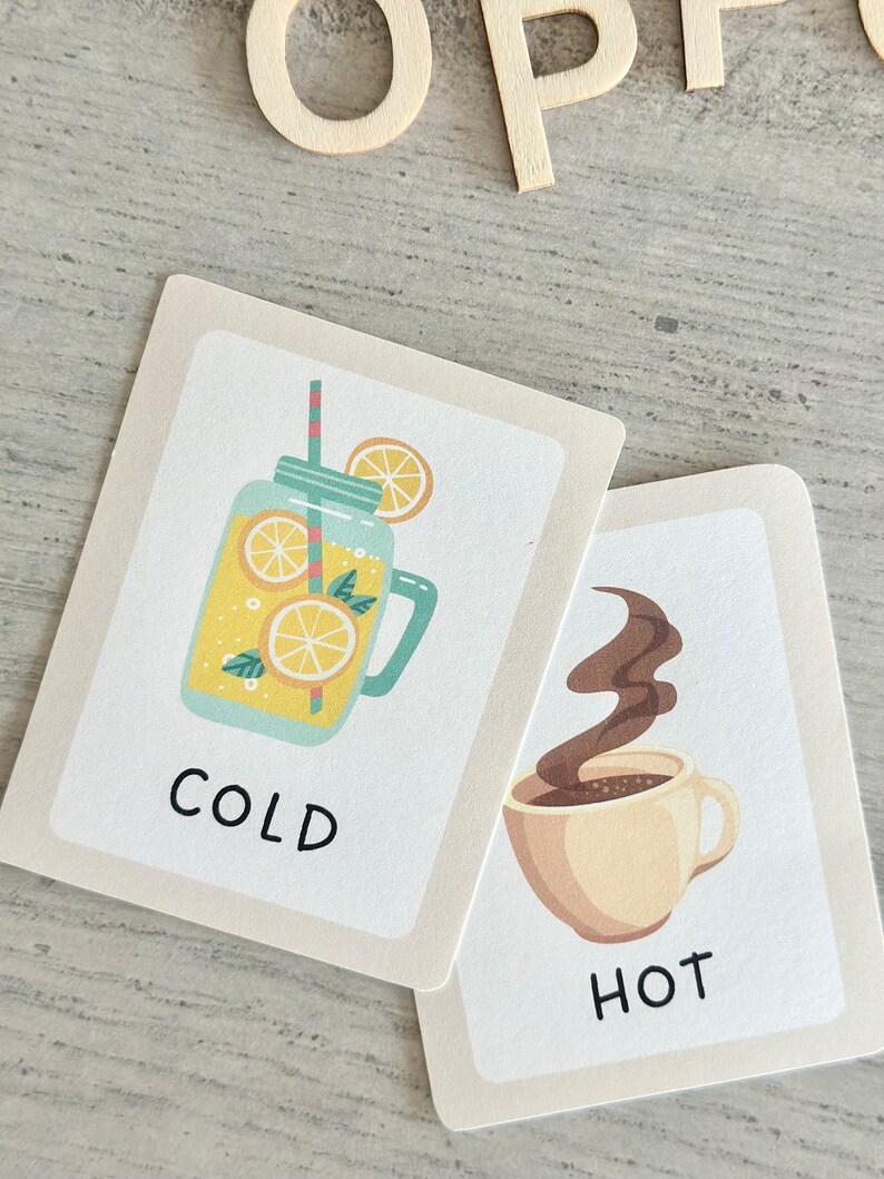 Opposites Printable Flash Cards Preschool Teaching Resources Toddler ...