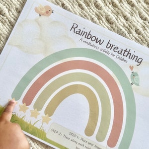 Rainbow Breathing Printable Activity for Children Mindfulness Mental ...