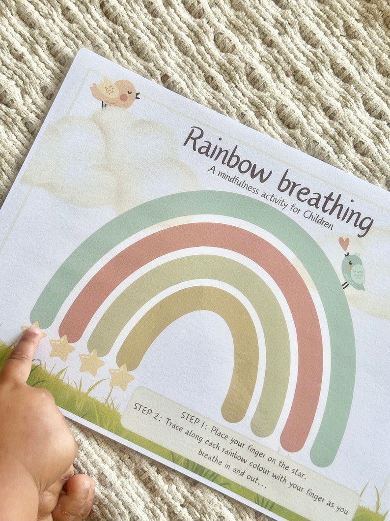 Rainbow Breathing Printable Activity for Children Mindfulness Mental ...