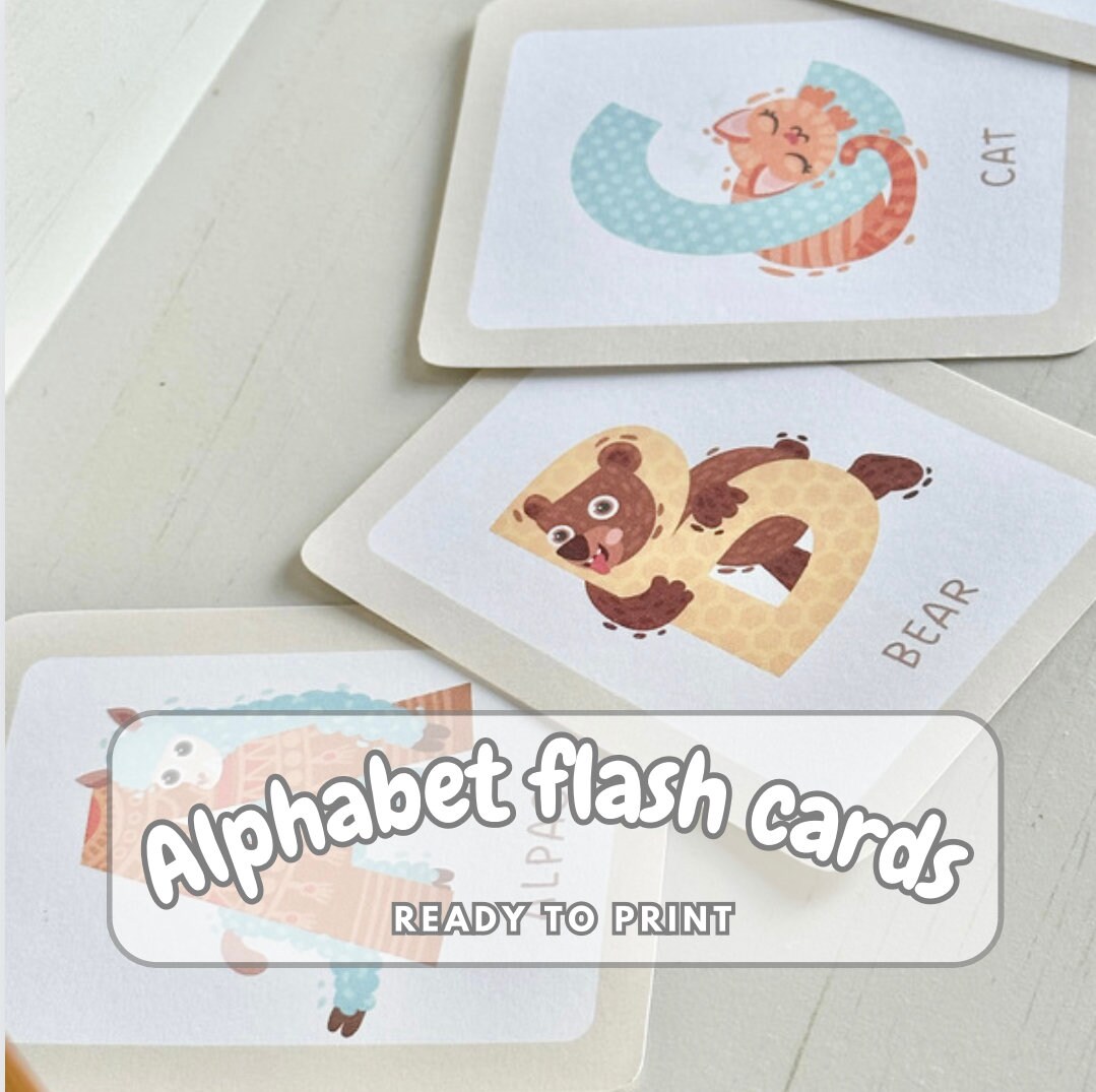 Alphabet Printable Flash Cards Preschool Resources Toddler - Etsy