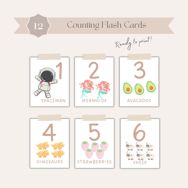 Counting Flash Cards Printable Preschool Resources Visual Materials ...