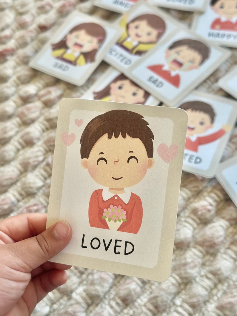 Emotion Flash Cards Printable Preschool Teaching Resources - Etsy