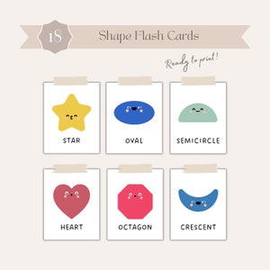 Shape Flash Cards Printable Preschool Resources Homeschool Materials ...