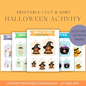Halloween Printable Sorting Toddler Activity Preschool Worksheets ...