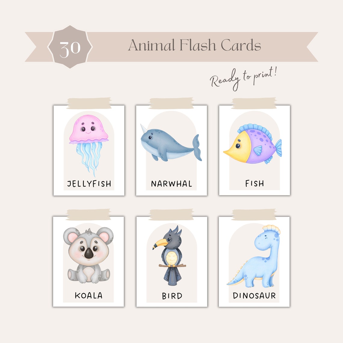 Animal Printable Flash Cards Toddler Resources Preschool Activities ...