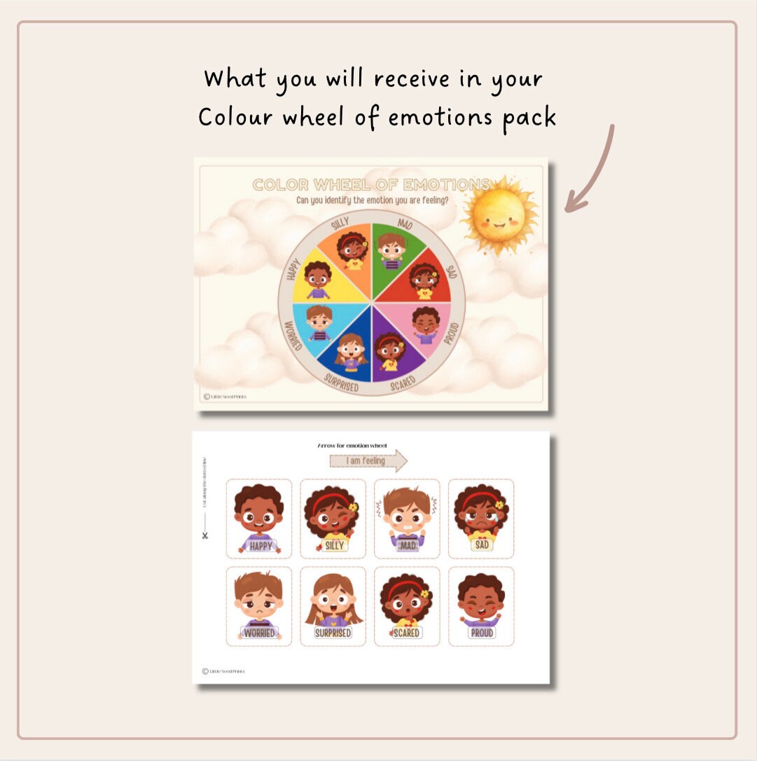 Colour Wheel of Emotions Printable for Kids Color Emotion Recognition ...