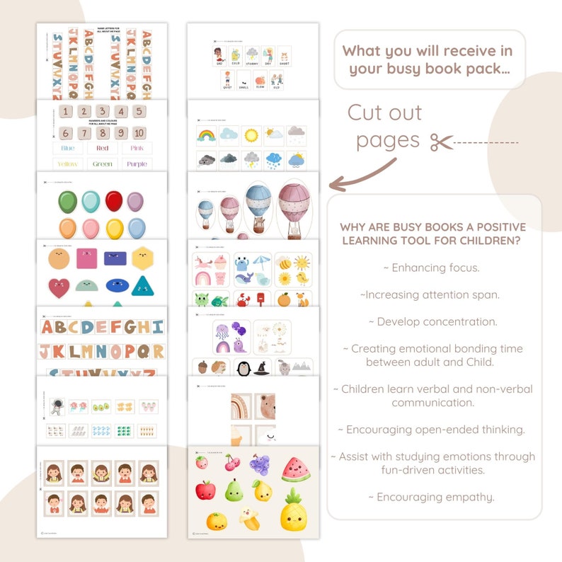 Interactive Toddler First Busy Book Quiet Activity Montessori ...