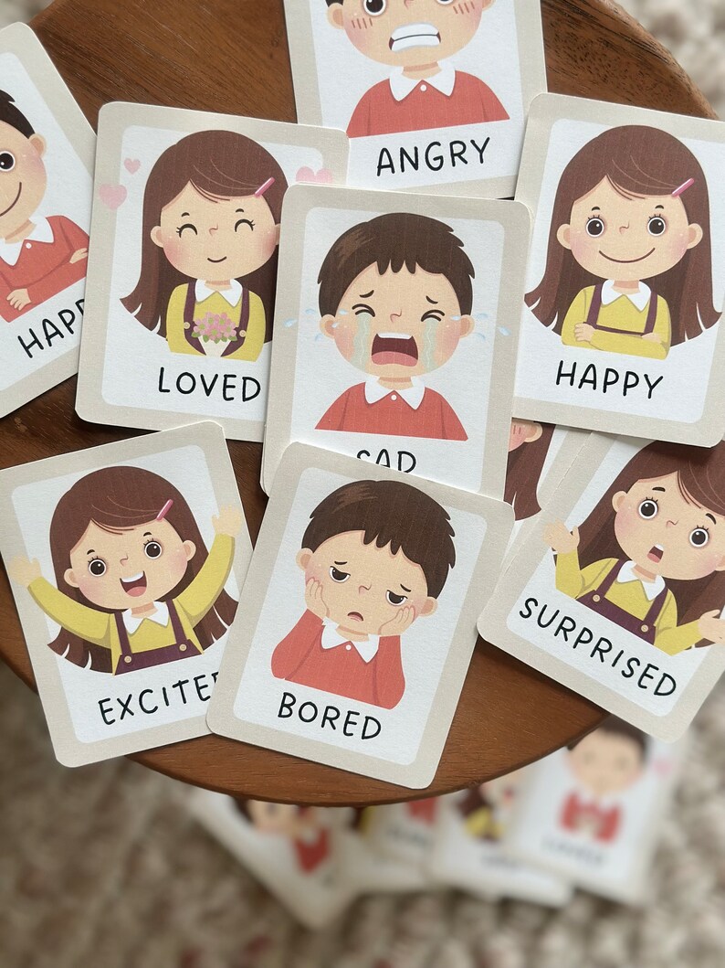 Emotion Flash Cards Printable Preschool Teaching Resources - Etsy
