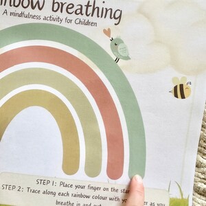 Rainbow Breathing Printable Activity for Children Mindfulness Mental ...