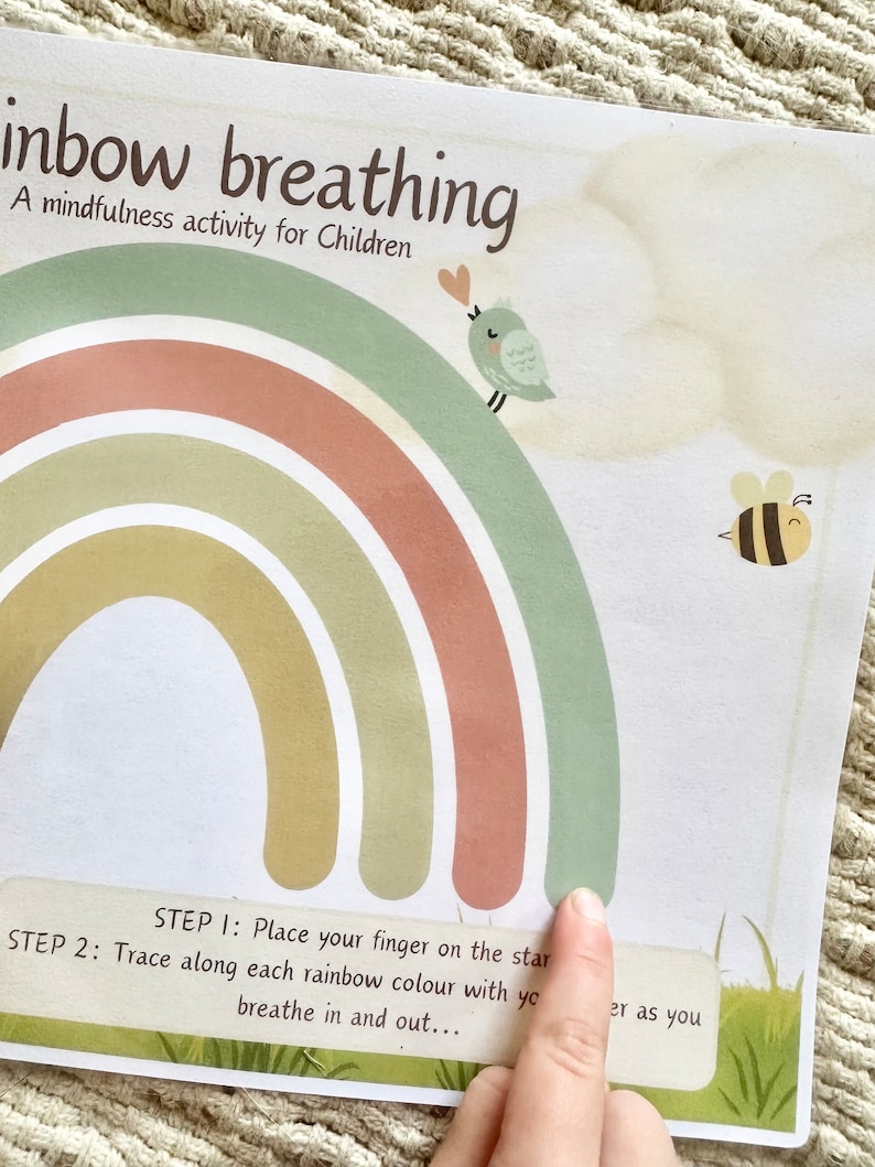 Rainbow Breathing Printable Activity for Children Mindfulness Mental ...