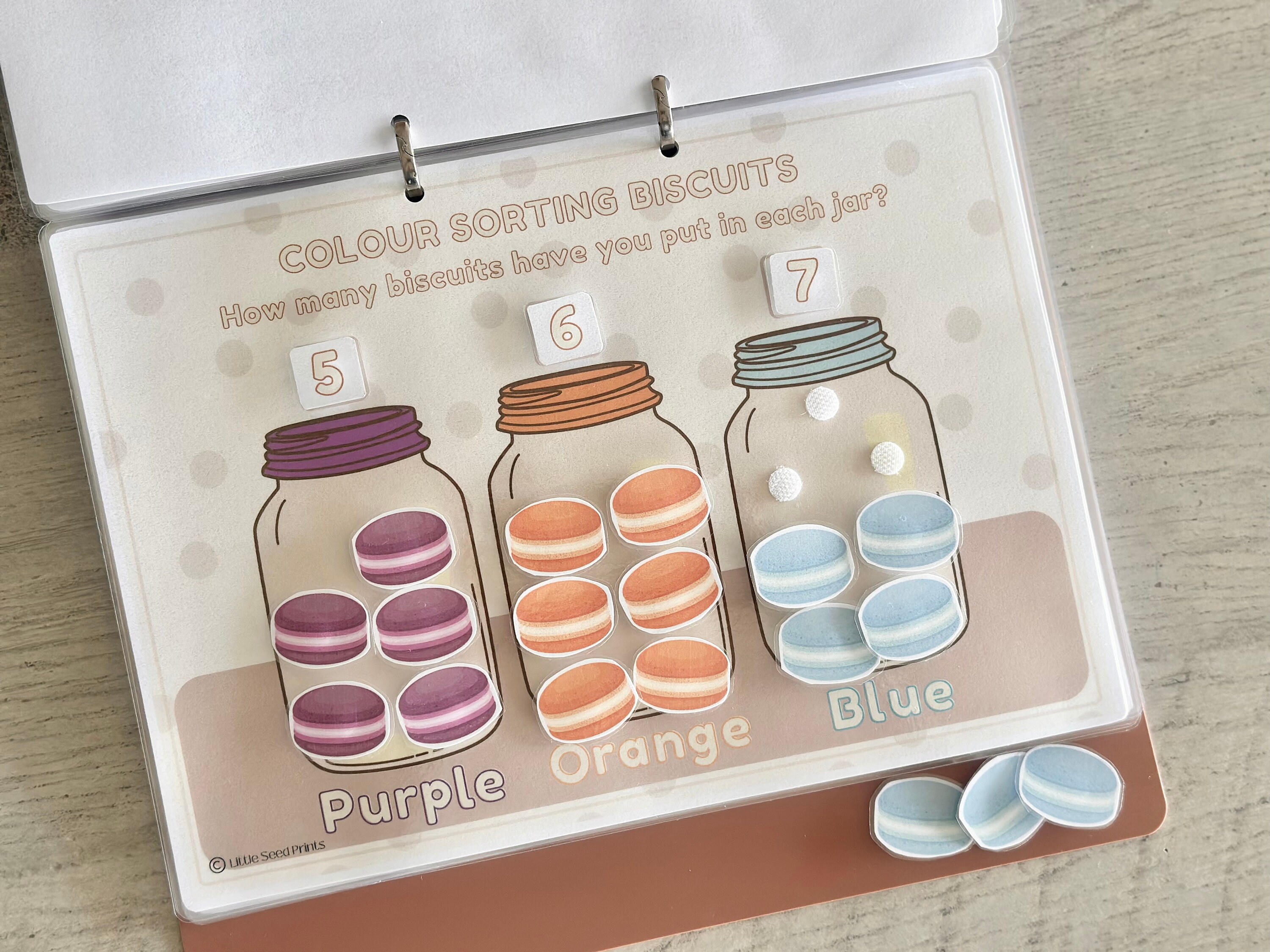 Colour Sorting Busy Book Printable Preschool Color Activity Homeschool ...