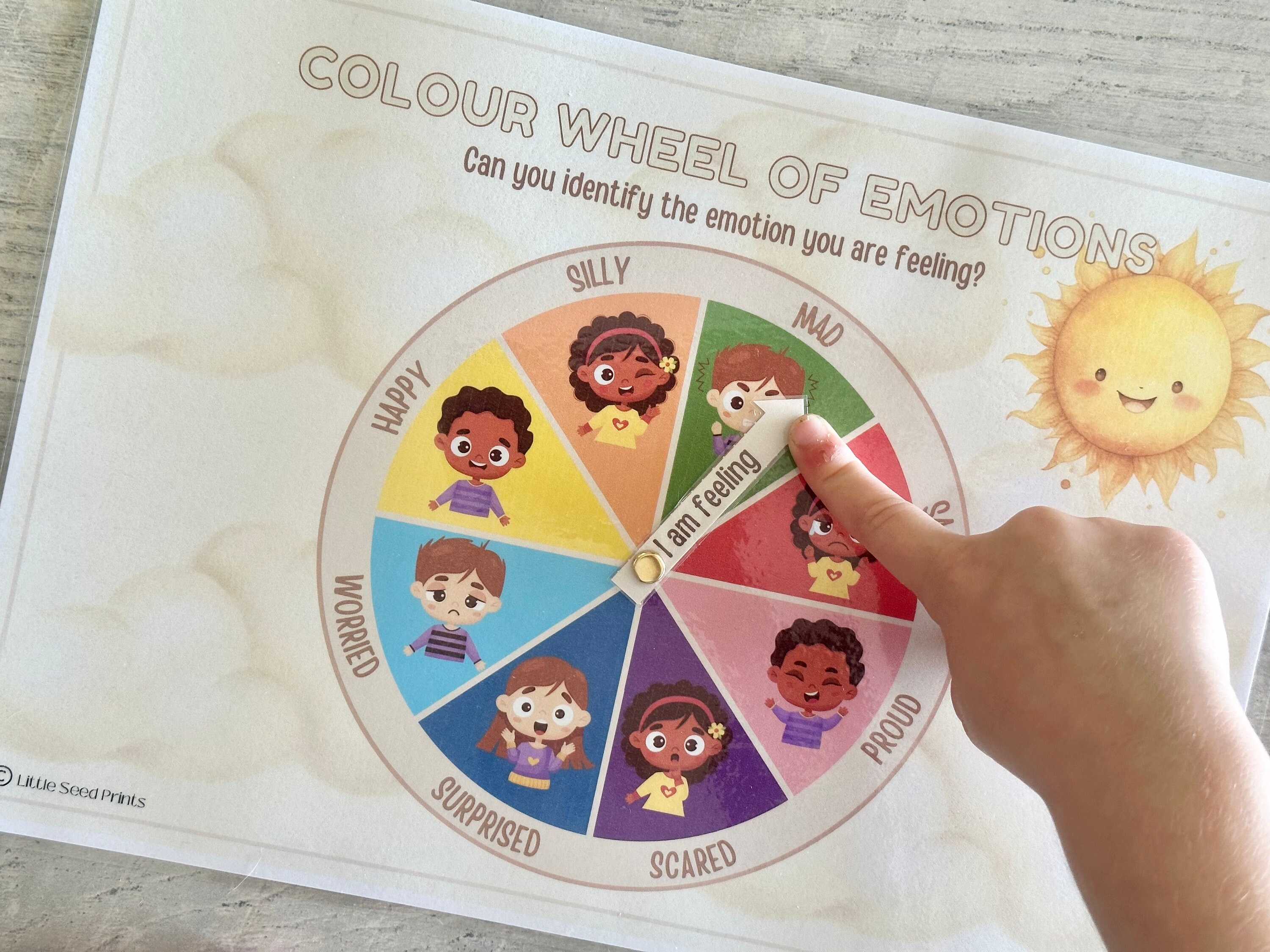 Colour Wheel of Emotions Printable for Kids Color Emotion Recognition ...