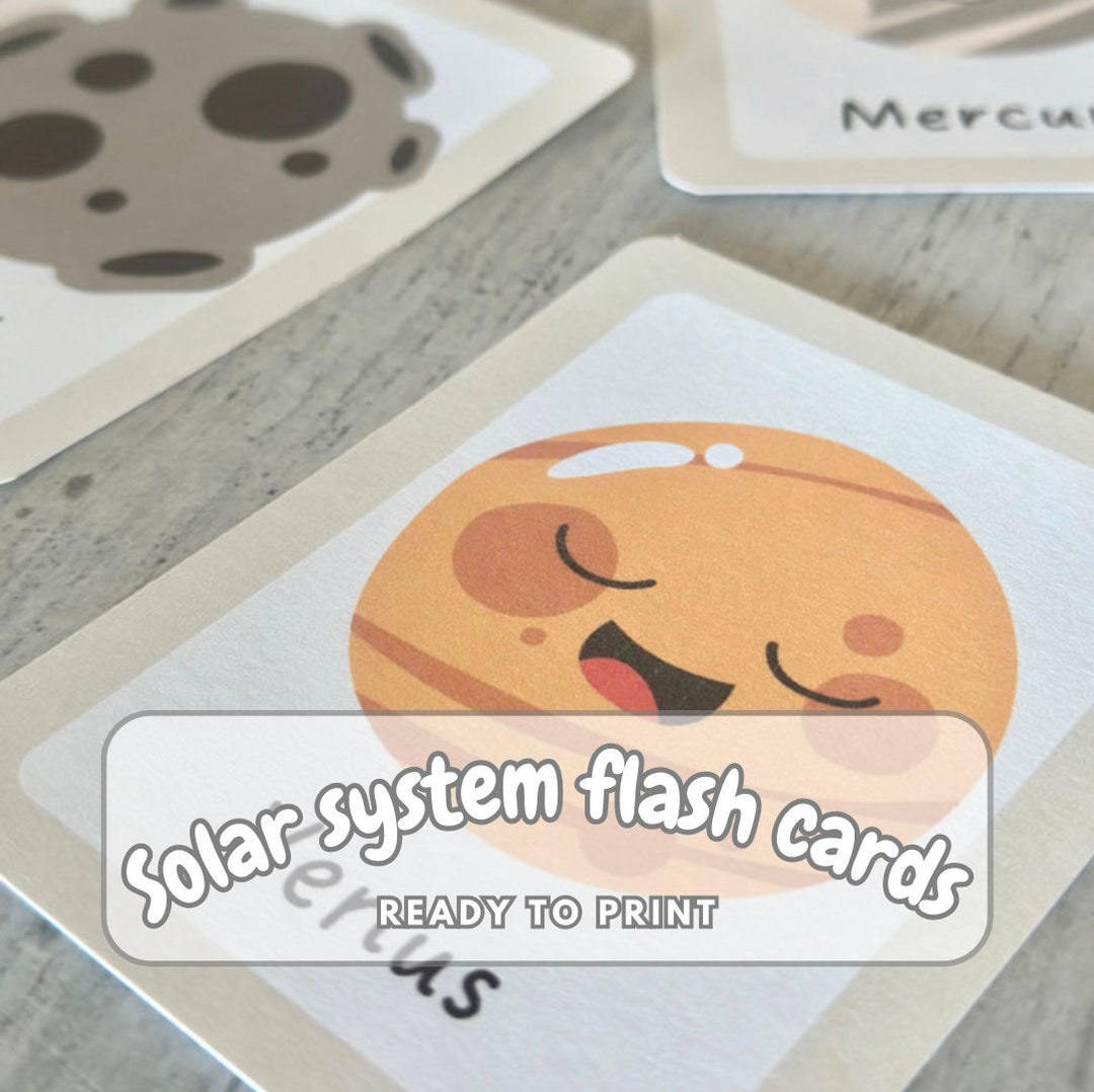 Solar System Printable Flash Cards Visuals Toddler Resources - Etsy