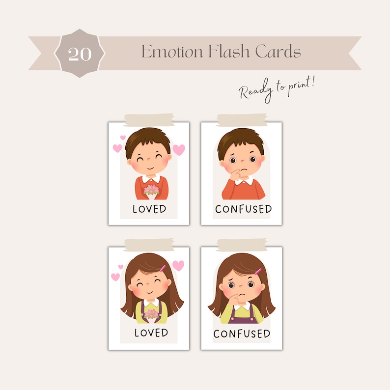Emotion Flash Cards Printable Preschool Teaching Resources Toddler ...
