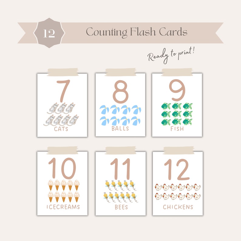 Counting Flash Cards Printable Preschool Resources Visual Materials ...