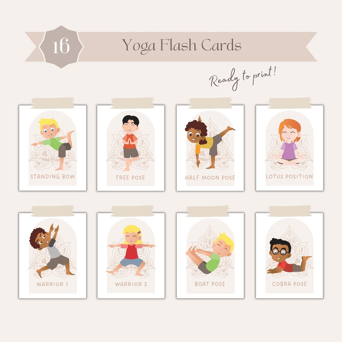 Yoga Printable Flash Cards for Children Visuals Toddler Resources ...