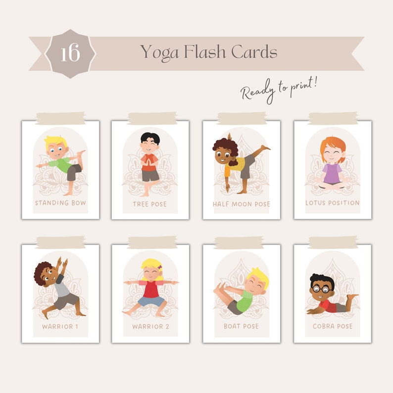 Yoga Printable Flash Cards for Children Visuals Toddler Resources ...