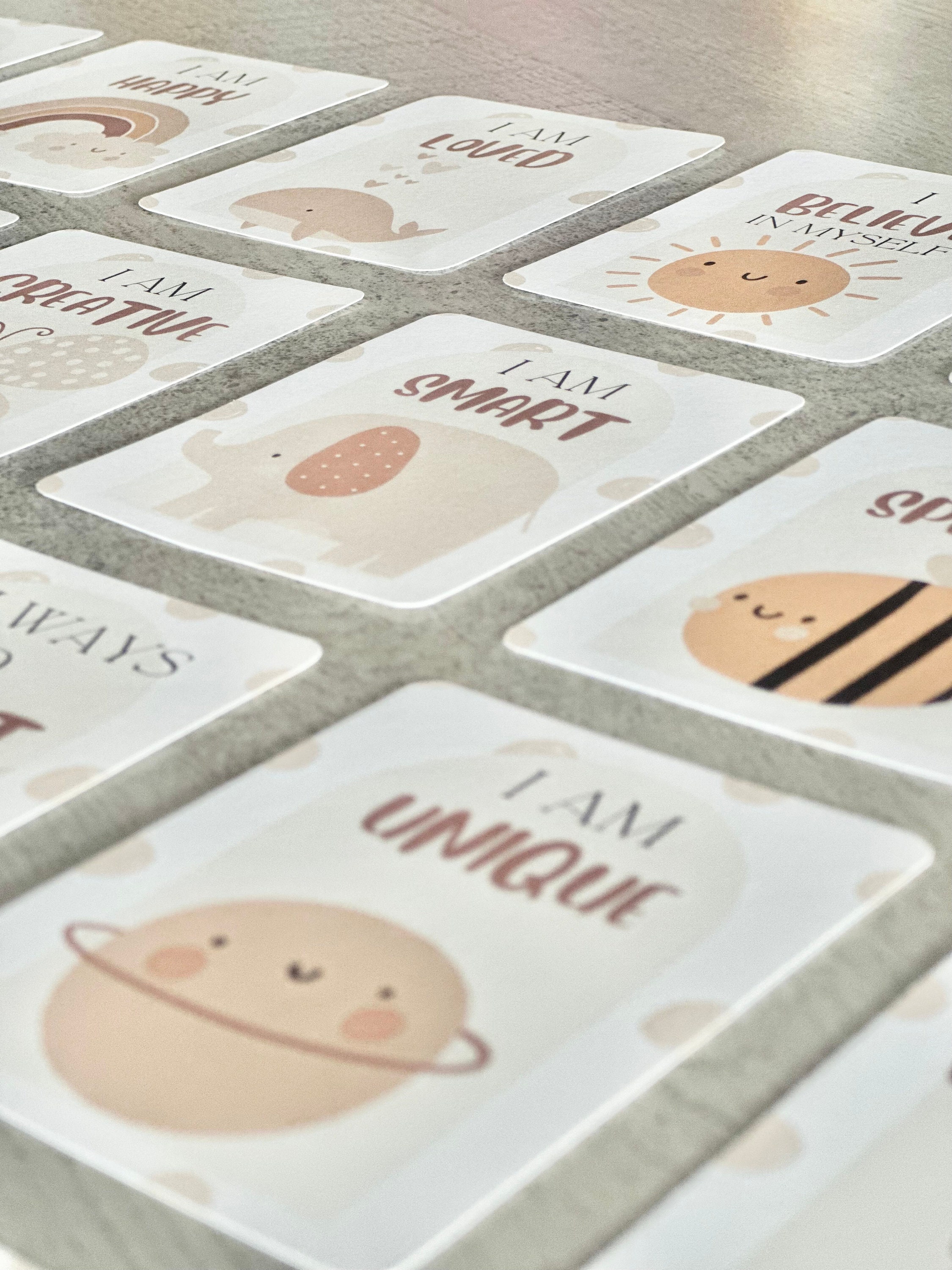 Positive Affirmation Printable Flash Cards Boho Style Visuals for ...