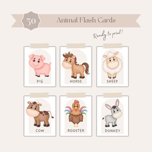 Animal Printable Flash Cards Toddler Resources Preschool Activities ...