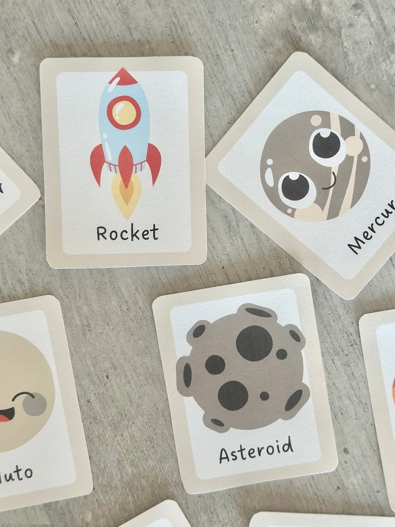 Solar System Printable Flash Cards Visuals Toddler Resources - Etsy