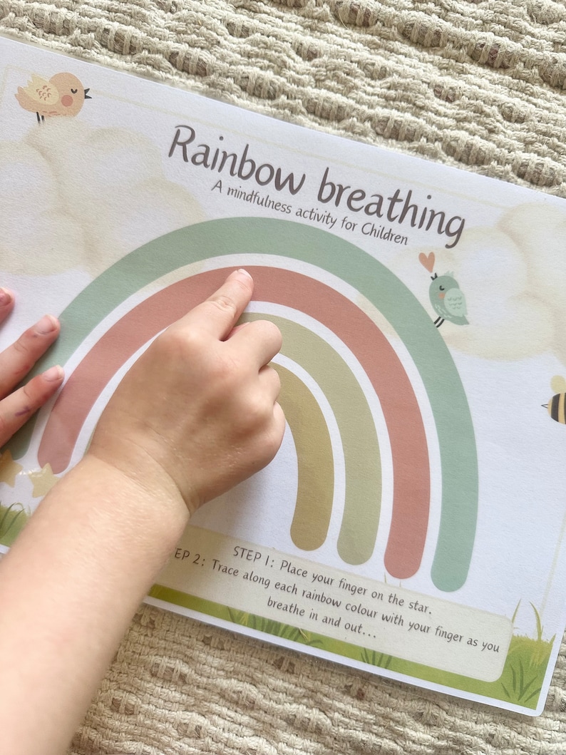 Rainbow Breathing Printable Activity for Children Mindfulness Mental ...