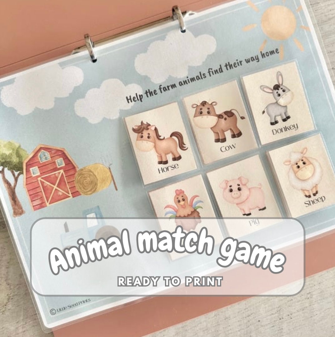 Animal Matching Game Printable Preschool Activity Toddler Resources ...