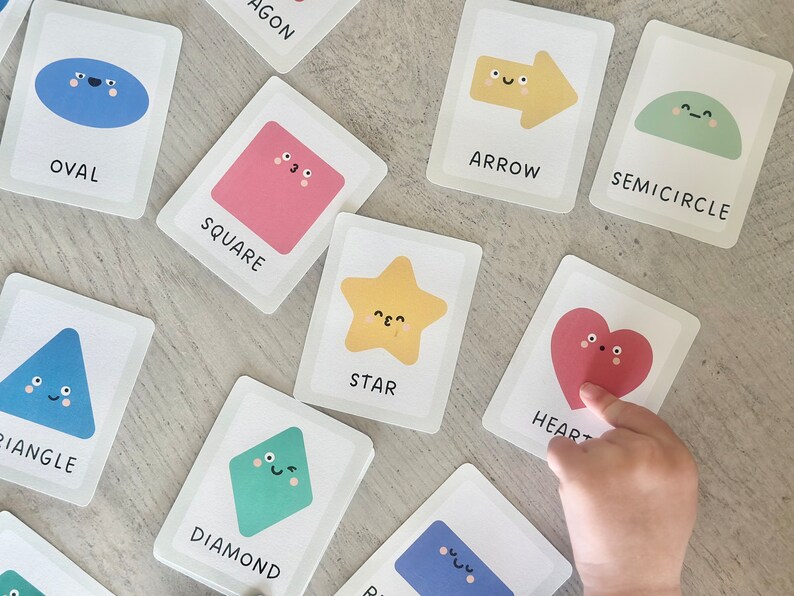 Shape Flash Cards Printable Preschool Resources Homeschool - Etsy