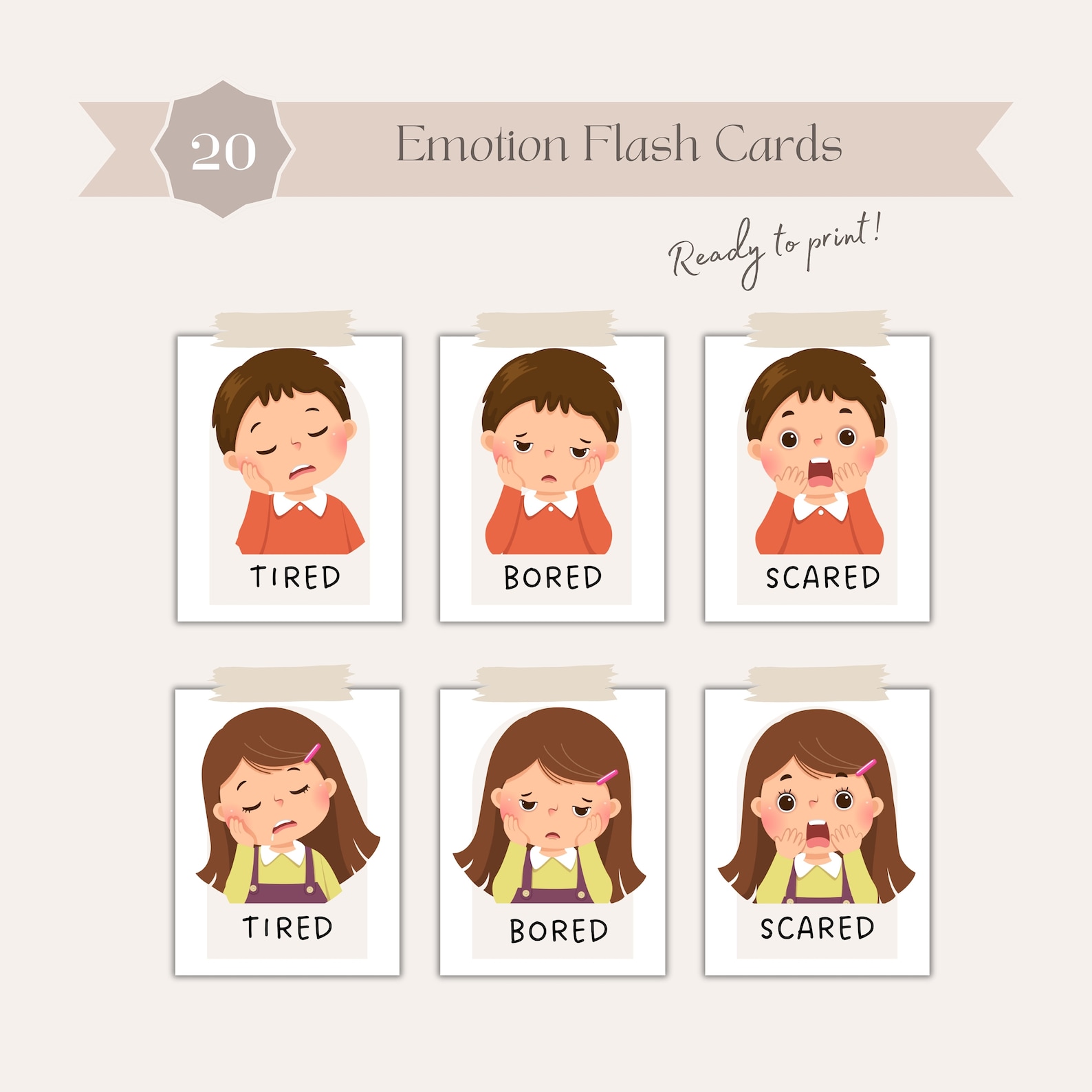 Emotion Flash Cards Printable Preschool Teaching Resources Toddler ...