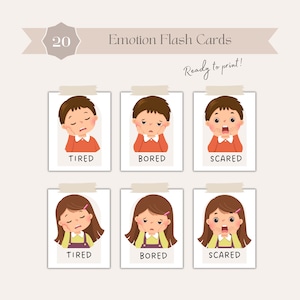 Emotion Flash Cards Printable Preschool Teaching Resources Toddler ...