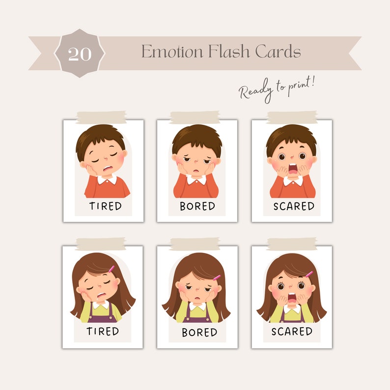 Emotion Flash Cards Printable Preschool Teaching Resources Toddler ...