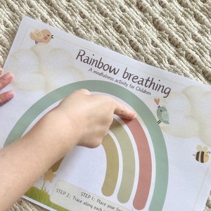Rainbow Breathing Printable Activity for Children Mindfulness Mental ...