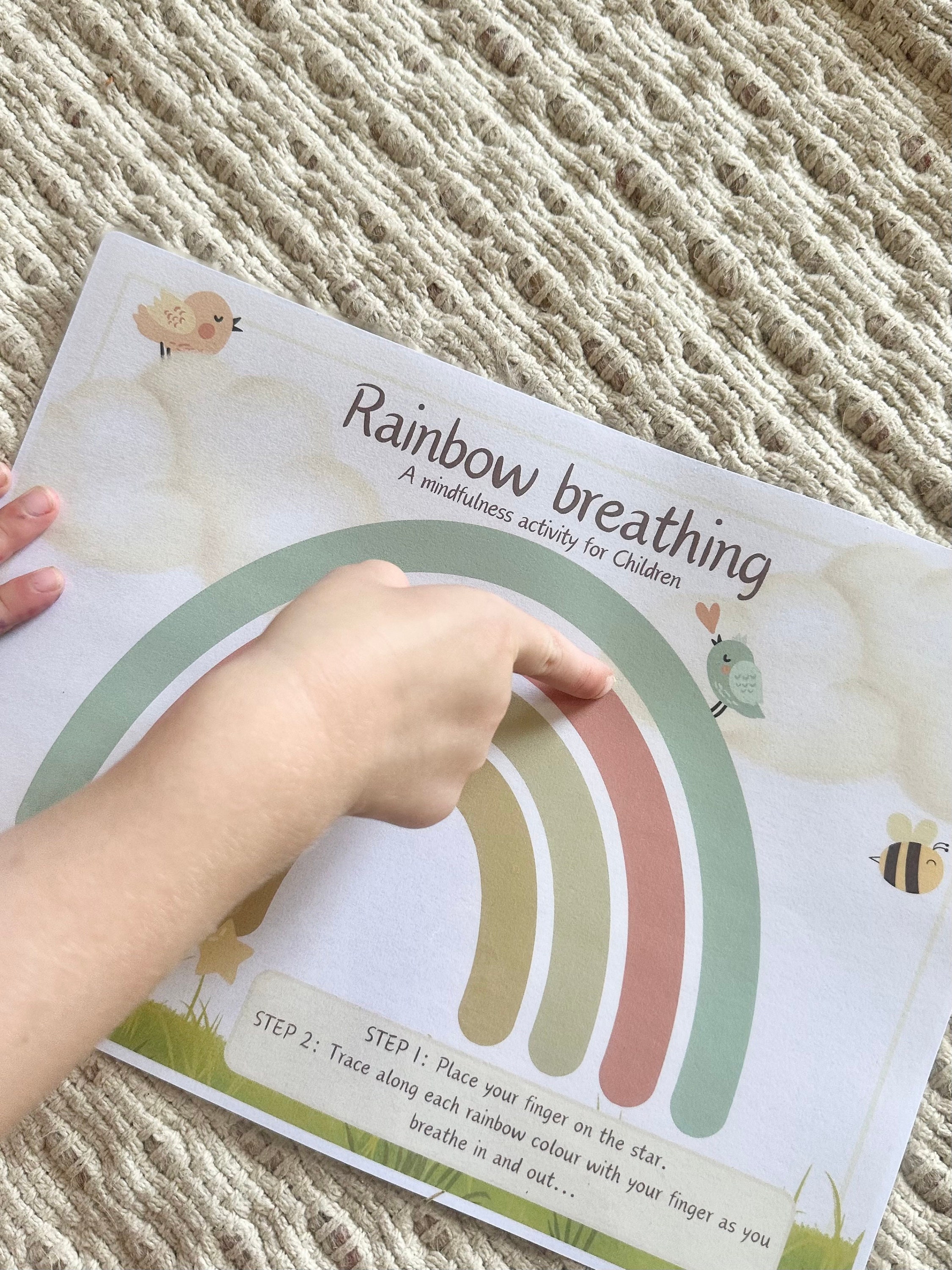 Rainbow Breathing Printable Activity for Children Mindfulness Mental ...