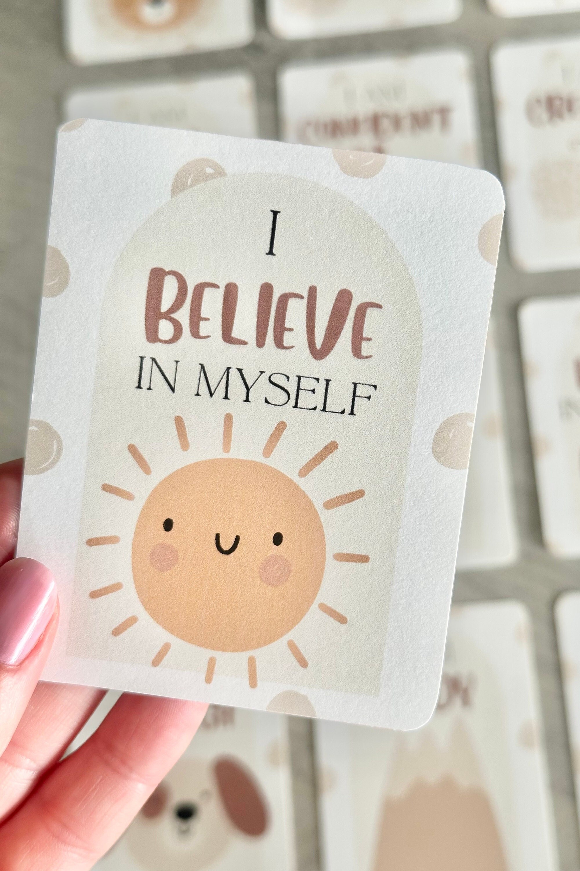 Positive Affirmation Printable Flash Cards Boho Style Visuals for ...