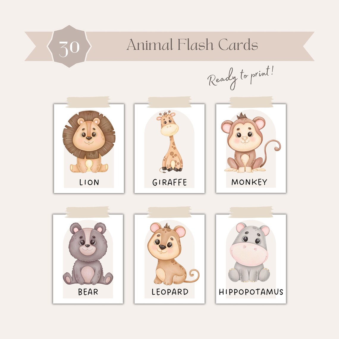 Animal Printable Flash Cards Toddler Resources Preschool Activities ...