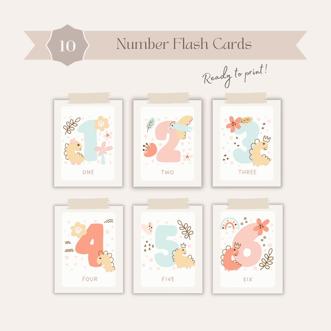 Tarjetas didácticas numéricas Actividad preescolar imprimible Conteo ...