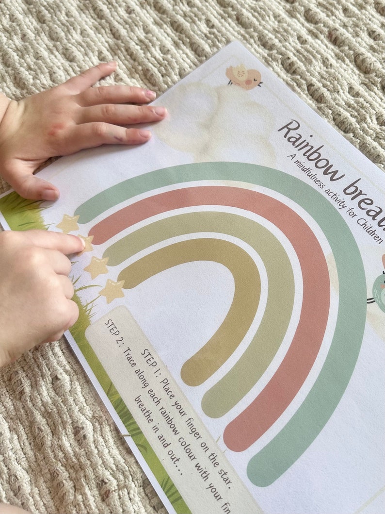 Rainbow Breathing Printable Activity for Children Mindfulness Mental ...