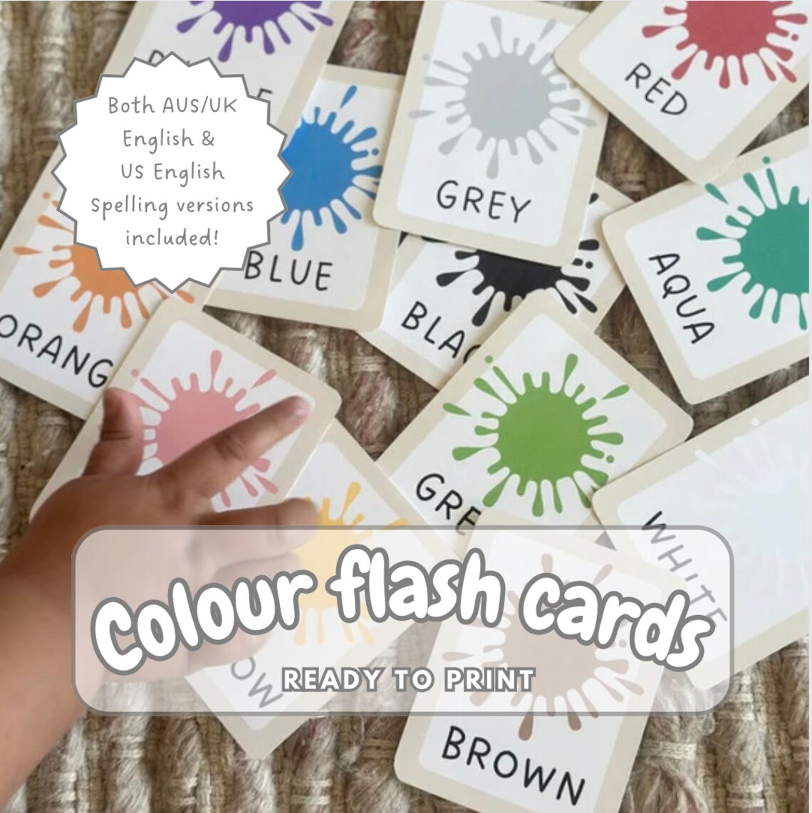 Colour Printable Flash Cards Preschool Teaching Resources - Etsy
