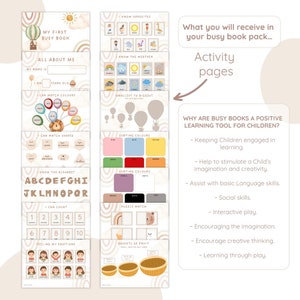 My First Busy Book Printable Toddler Quiet Book Preschool Activities ...