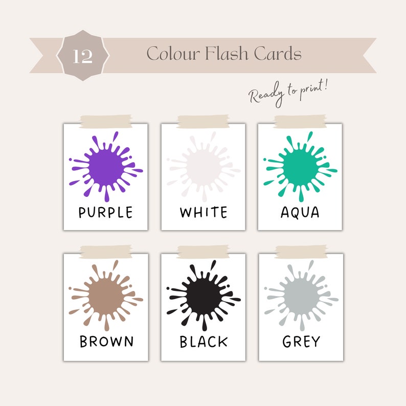 Colour Printable Flash Cards Preschool Teaching Resources Toddler ...