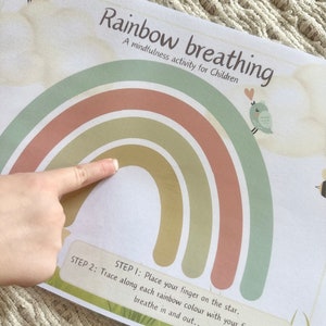 Rainbow Breathing Printable Activity for Children Mindfulness Mental ...