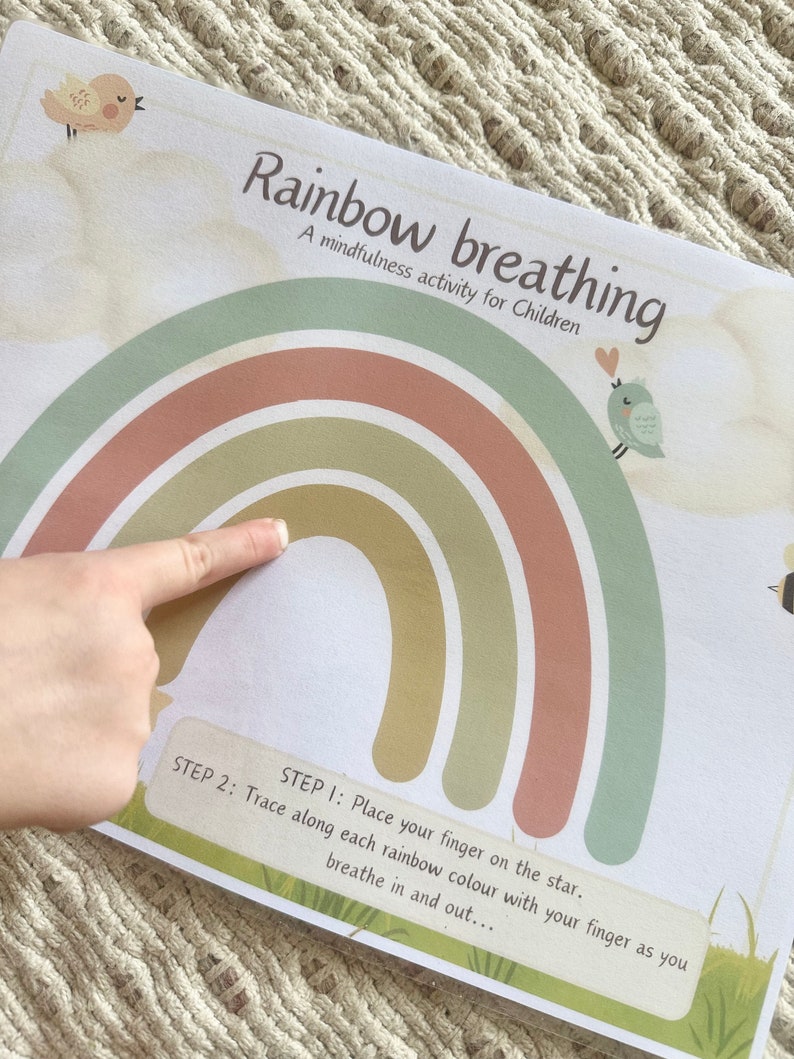 Rainbow Breathing Printable Activity for Children Mindfulness Mental ...