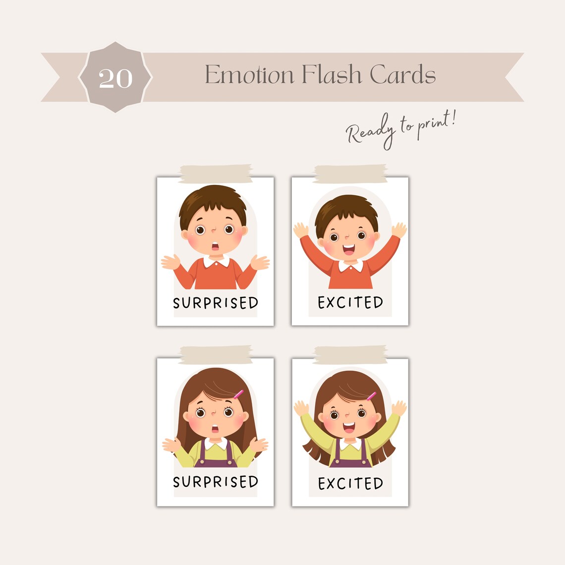 Emotion Flash Cards Printable Preschool Teaching Resources Toddler ...